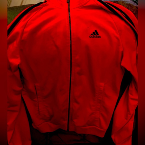 adidas | Jackets & Coats | Red Adidas Jacket | Poshmark